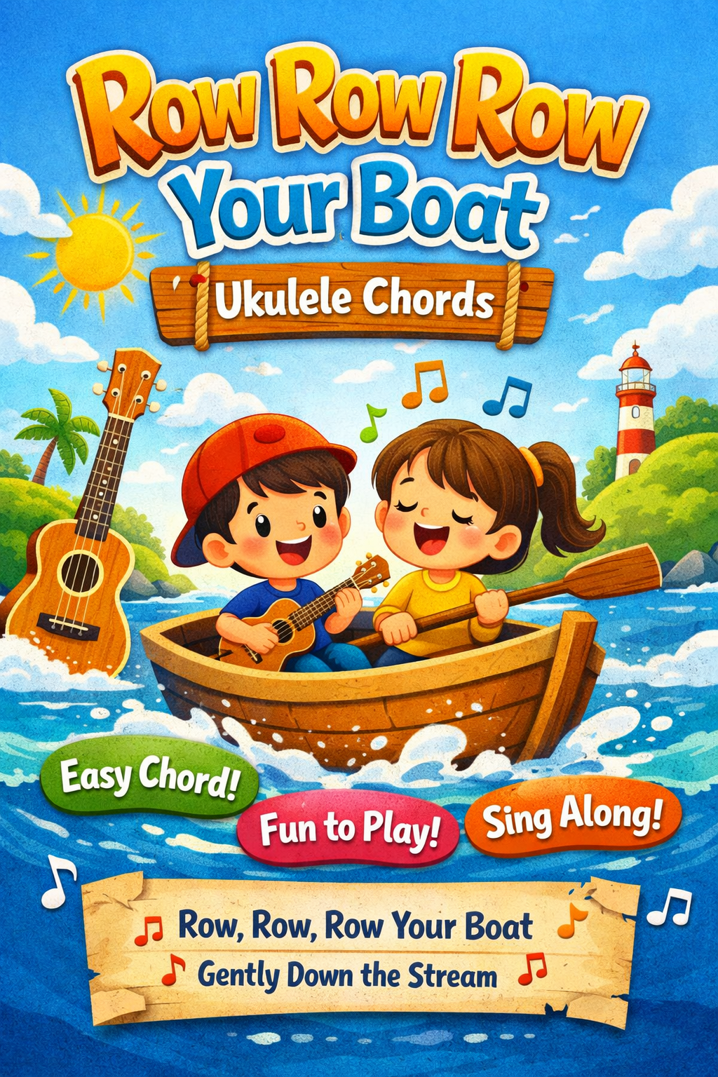 Row Row Your Boat – Easy Ukulele Chords (PDF) - Song
